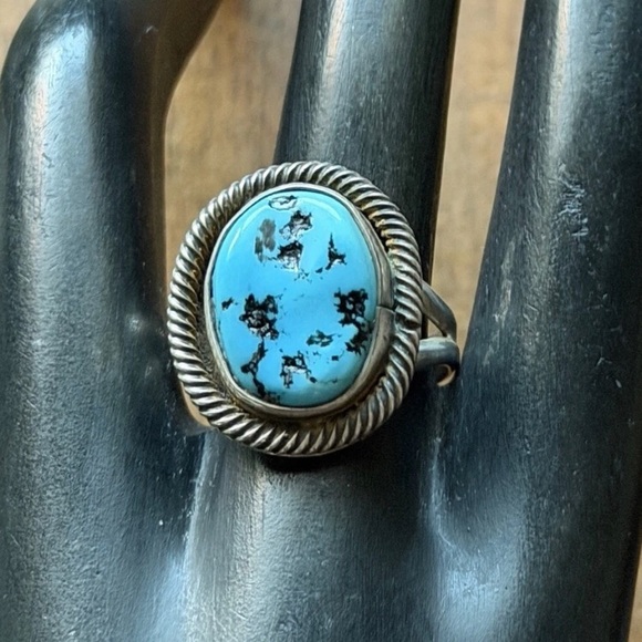 Jewelry | Vintage Old Pawn Navajo Sterling Silver Blue Turquoise Ring ...